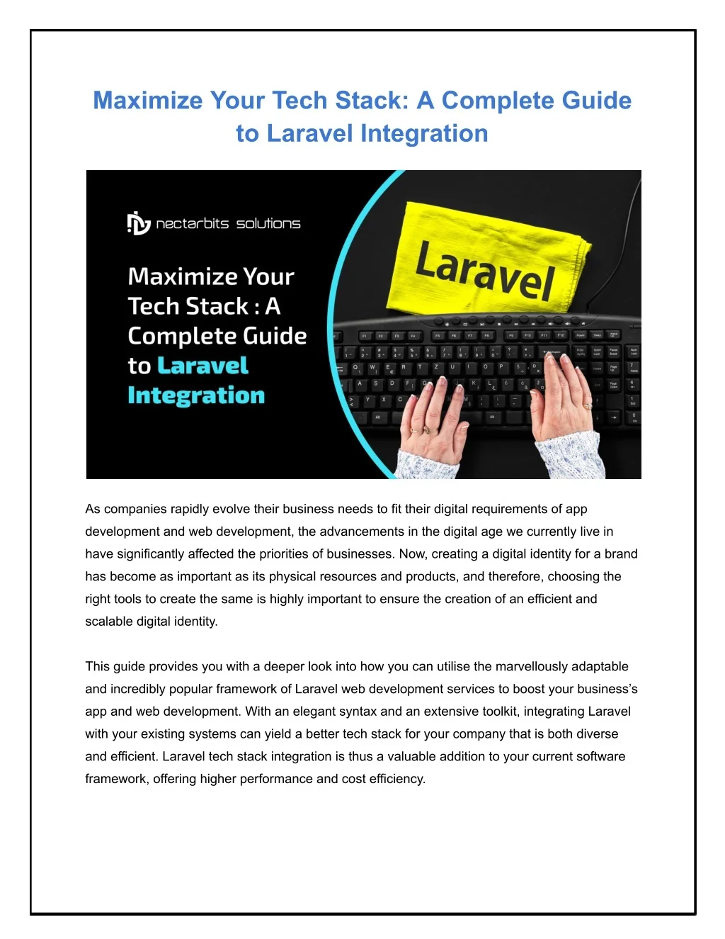PPT - Maximize Your Tech Stack_ A Complete Guide to Laravel Integration PowerPoint Presentation ...