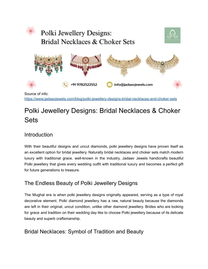 PPT - Polki Jewellery Designs: Bridal Necklaces & Choker Sets ...