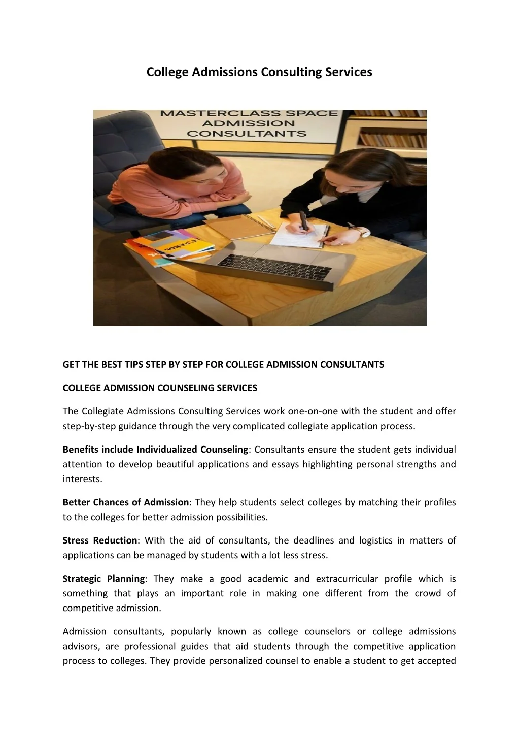 PPT - College Admissions Consulting Services PowerPoint Presentation ...