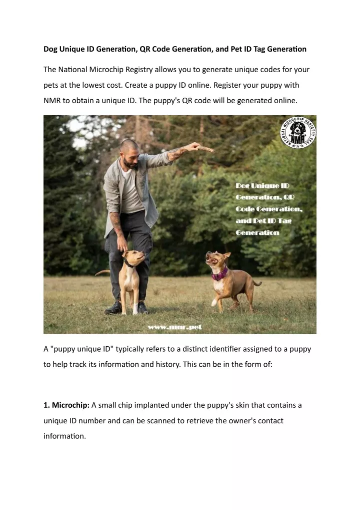PPT - Dog Unique ID Generation, QR Code Generation, and Pet ID Tag ... PPT - Dog Unique ID Generation, QR Code Generation, and Pet ID Tag ...