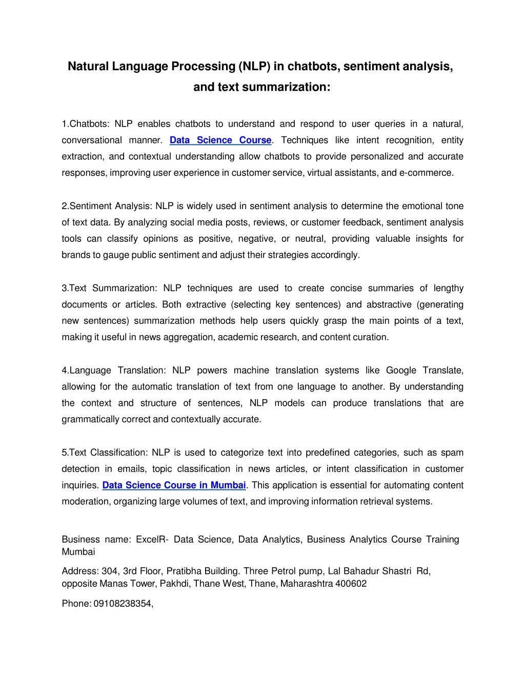 PPT - Natural Language Processing (NLP) in chatbots, sentiment analysis, and text summarization ...