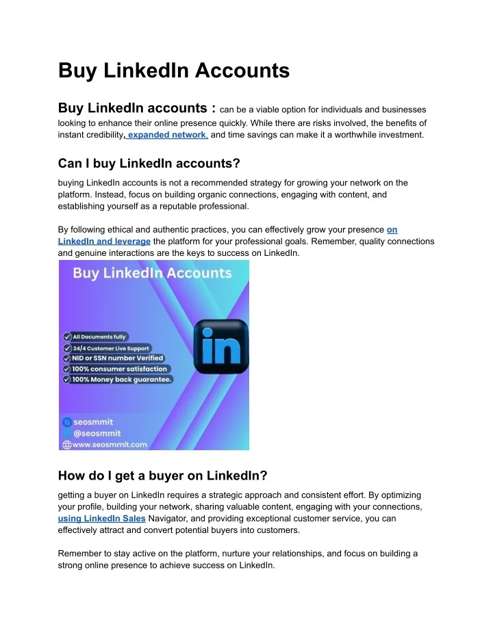 PPT - Buy LinkedIn Accounts PowerPoint Presentation, free download - ID ...