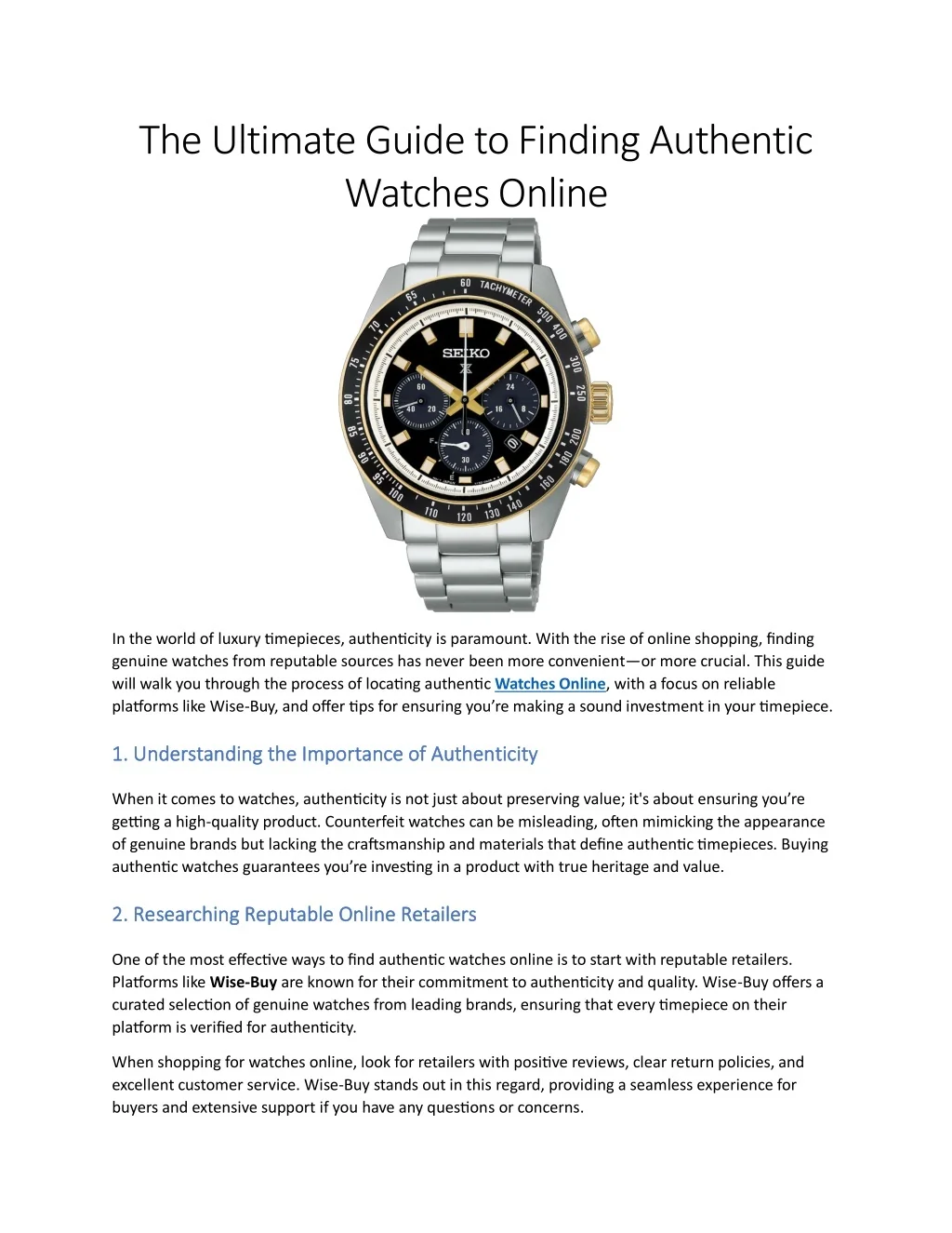 PPT - The Ultimate Guide to Finding Authentic Watches Online PowerPoint ...
