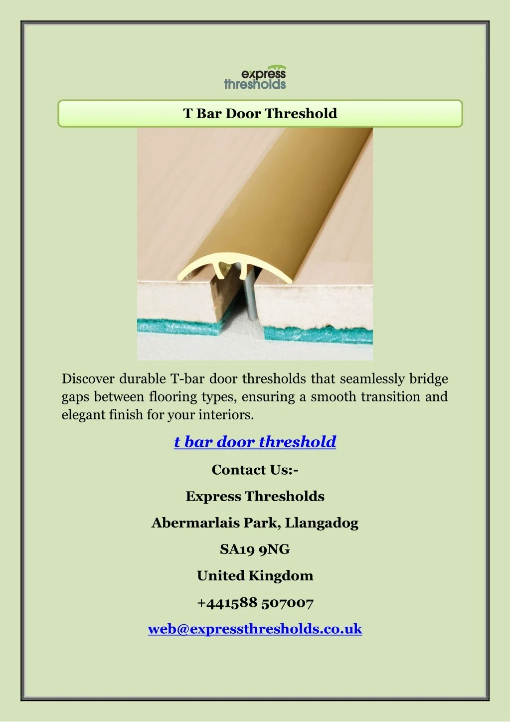 PPT - T Bar Door Threshold PowerPoint Presentation, free download - ID ...