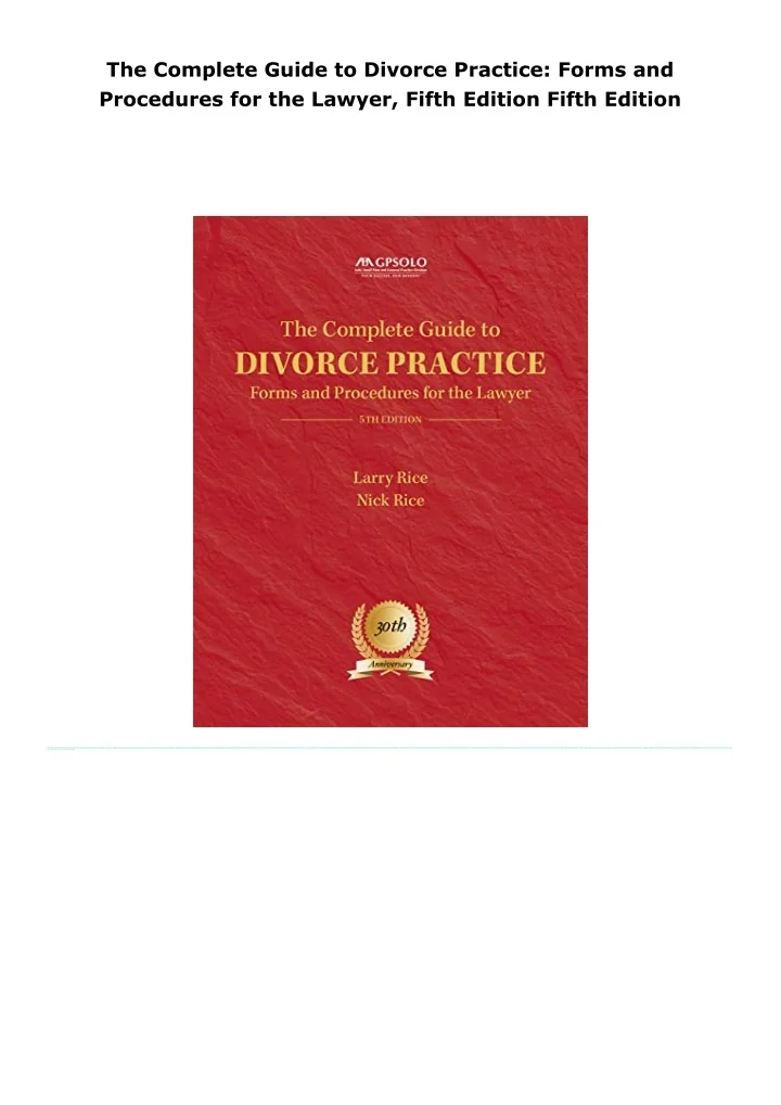 PPT - The-Complete-Guide-to-Divorce-Practice-Forms-and-Procedures-for ...