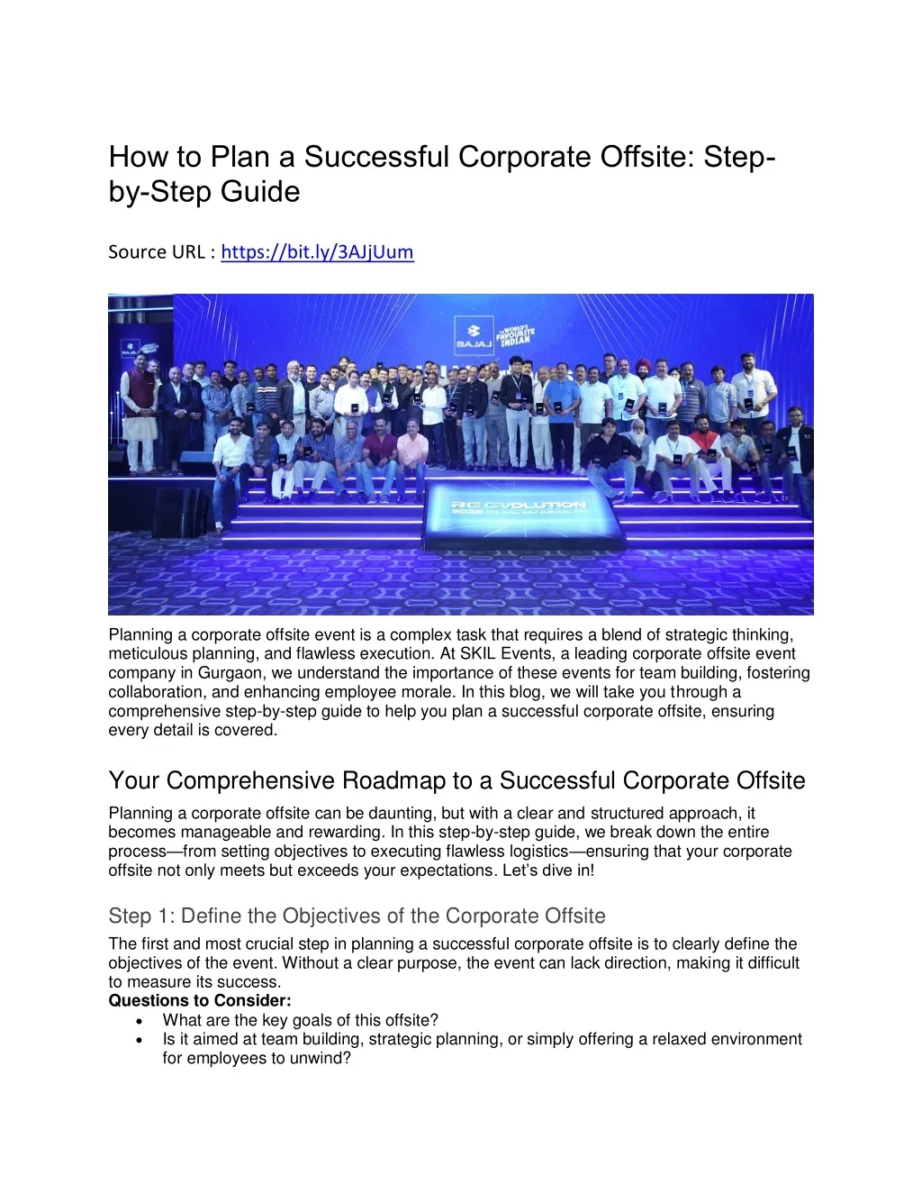 PPT - How to Plan a Successful Corporate Offsite - Step-by-Step Guide ...
