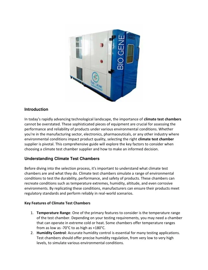 PPT - The Essential Guide to Choosing a Climate Test Chamber Supplier ...