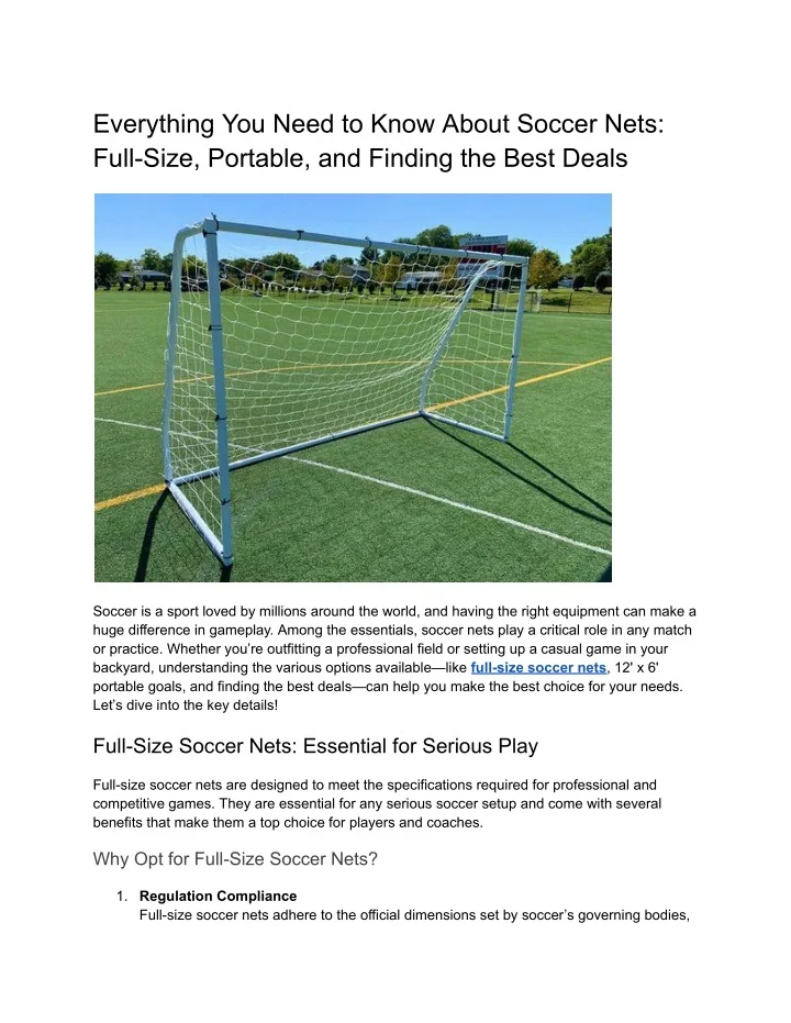 PPT - Everything You Need to Know About Soccer Nets_ Full-Size ...