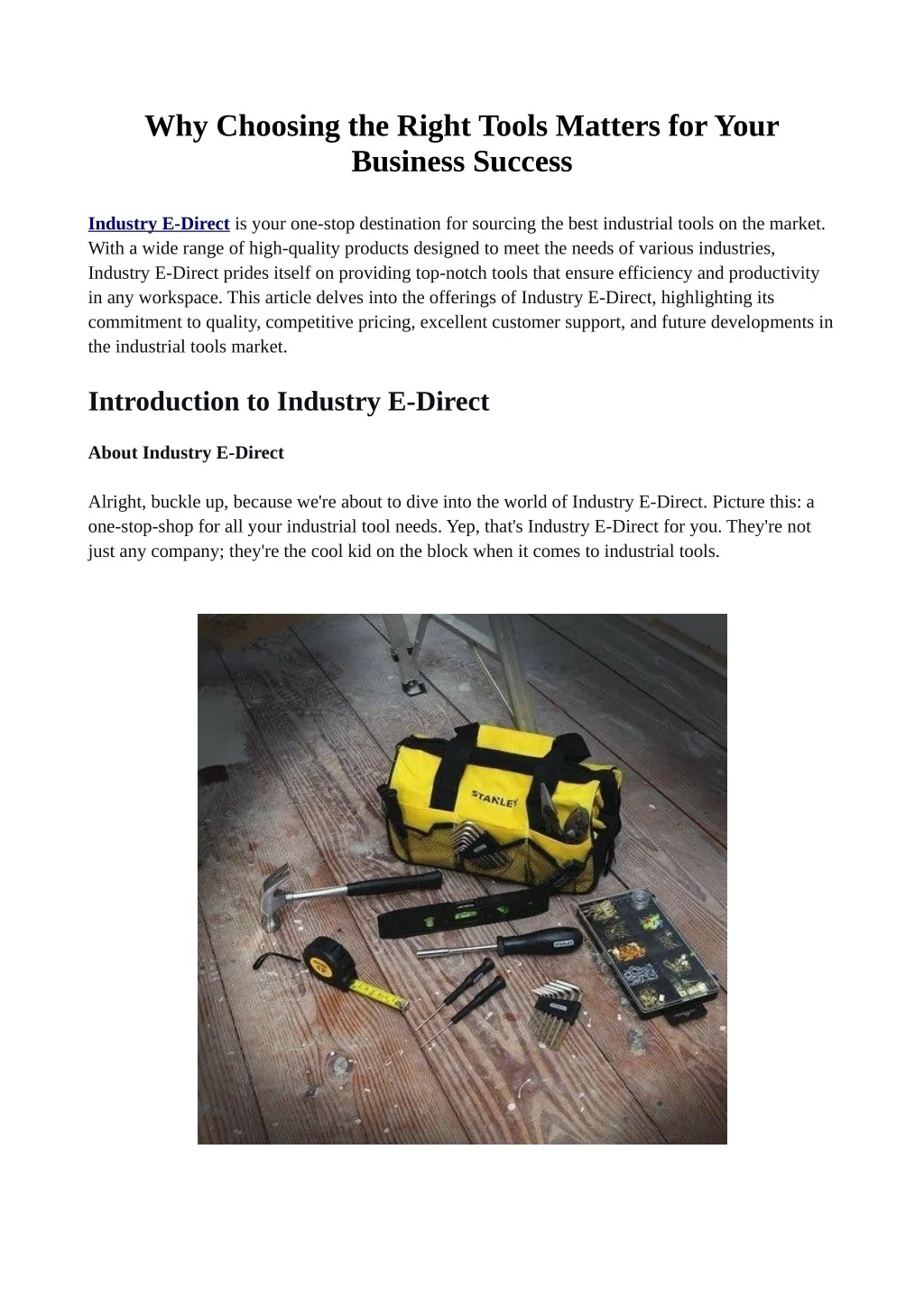 PPT - Why Choosing the Right Tools Matters for Your Business Success ...