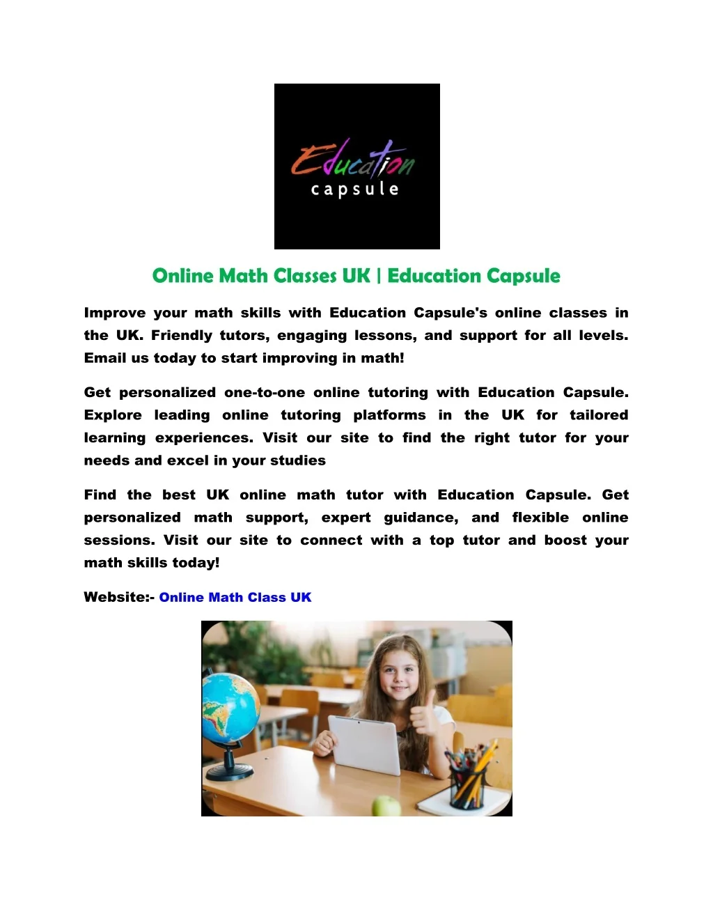 PPT - Online Math Classes UK | Education Capsule PowerPoint Presentation - ID:13535926