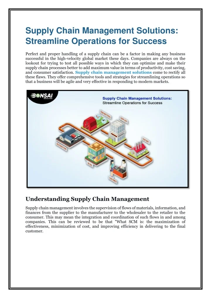 PPT - Supply Chain Management Solutions Streamline Operations for ...