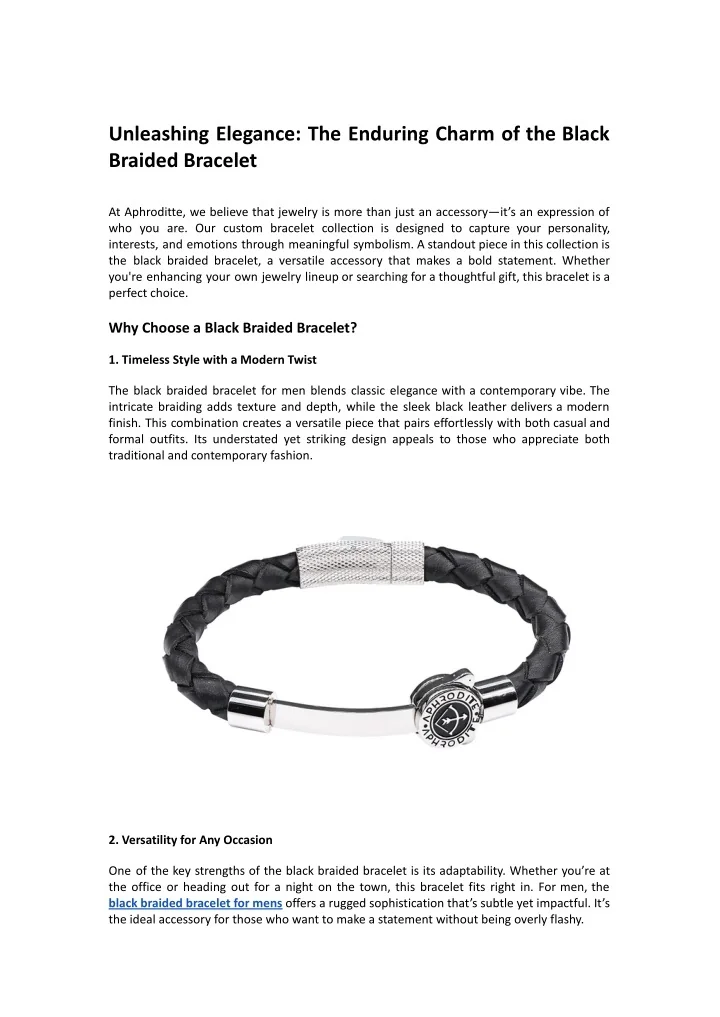 PPT - Unleashing Elegance: The Enduring Charm of the Black Braided Bracelet PowerPoint ...