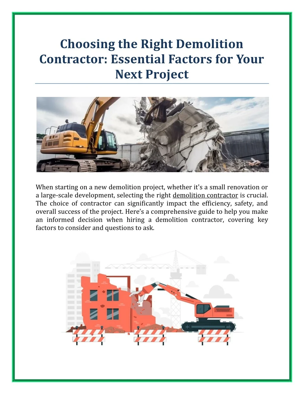 PPT - Choosing the Right Demolition Contractor - Essential Factors for ...