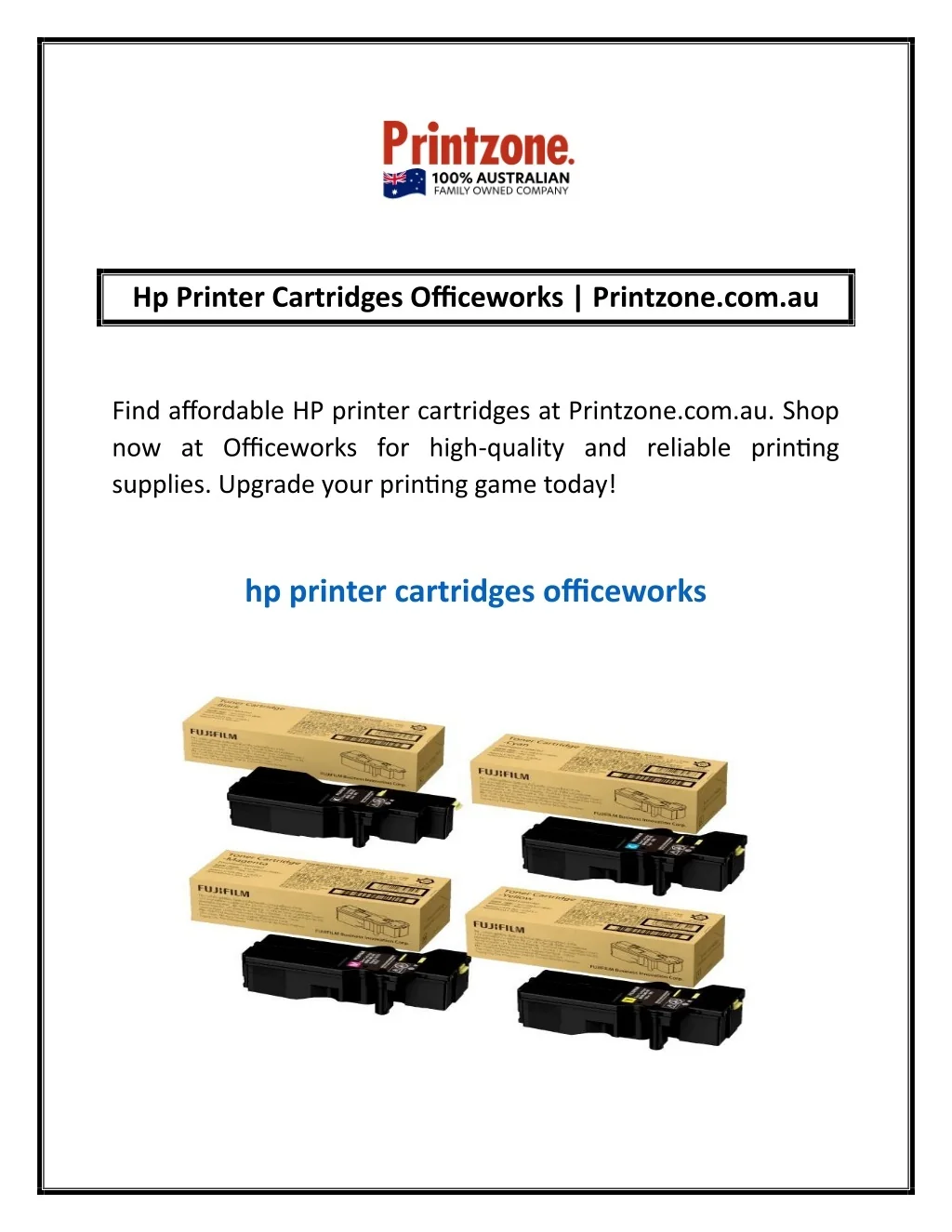 PPT - Hp Printer Cartridges Officeworks | Printzone.com.au PowerPoint ...