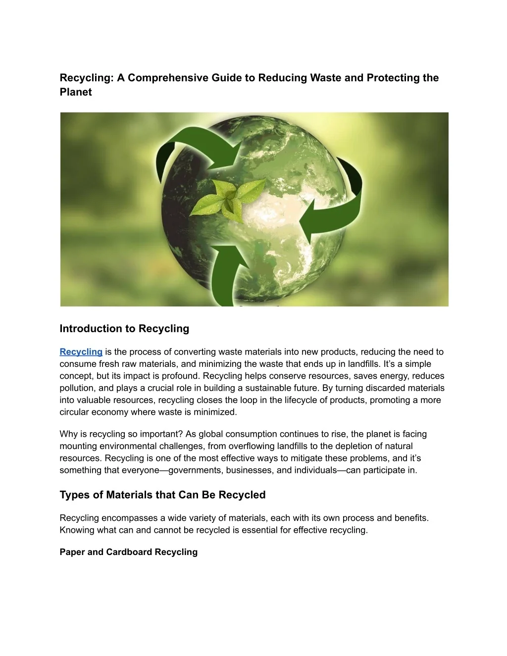 PPT - Recycling_ A Comprehensive Guide to Reducing Waste and Protecting ...