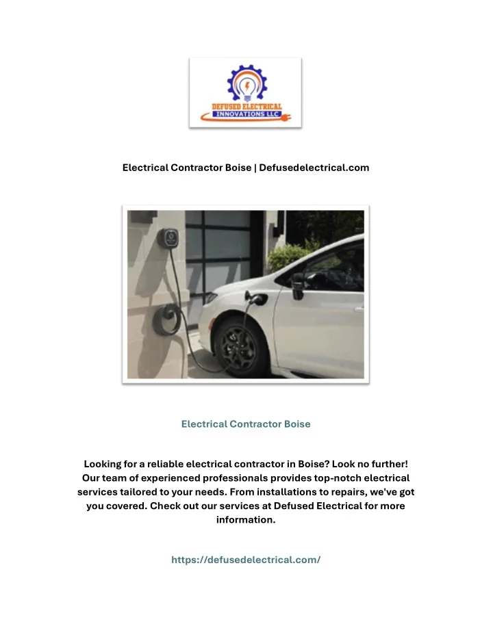 PPT - Electrical Contractor Boise | Defusedelectrical.com PowerPoint ...