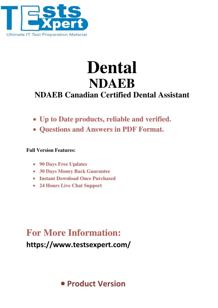 PPT - Master the NDAEB Ultimate Guide to Canadian Dental Assistant Exam ...