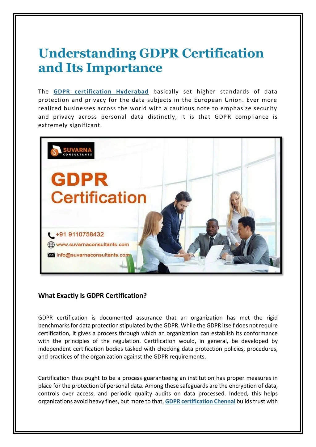 PPT - Understanding GDPR Certification and Its Importance PowerPoint ...