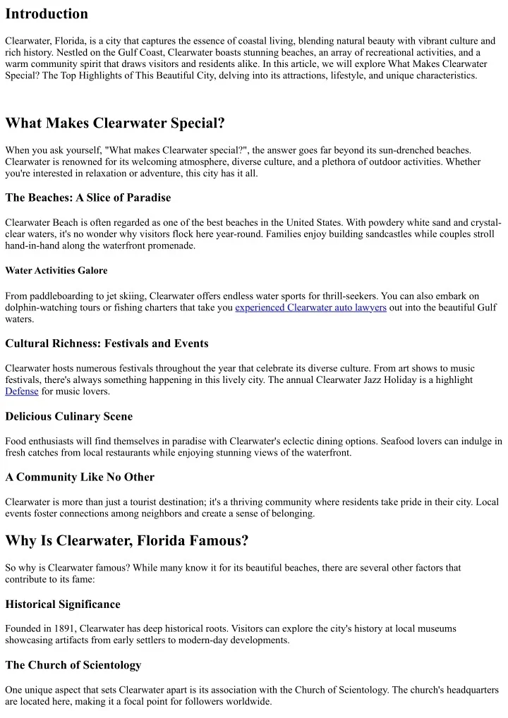 PPT - What Makes Clearwater Special? The Top Highlights of This ...