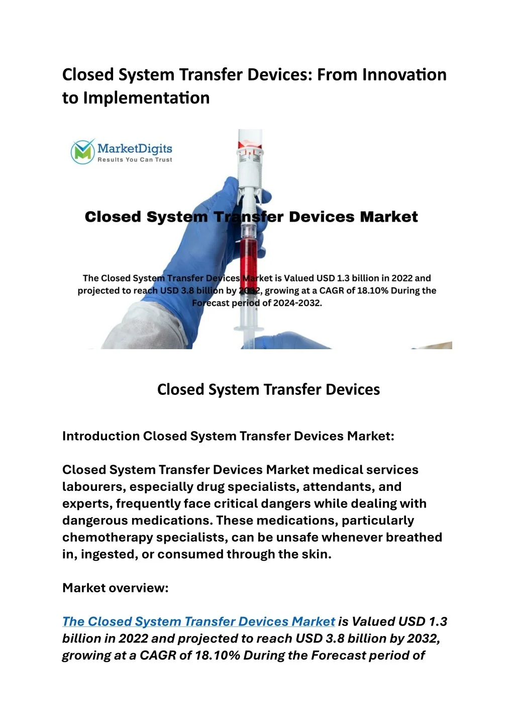 PPT - Closed System Transfer Devices:From Innovation to Implementation ...