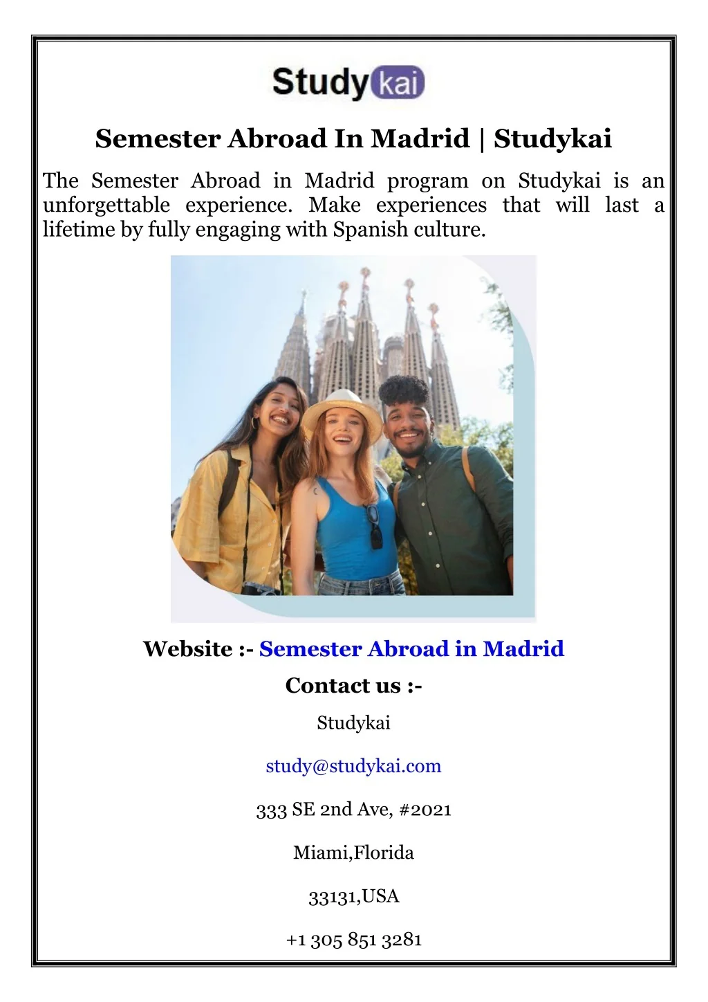 PPT - Semester Abroad In Madrid Studykai PowerPoint Presentation, free ...