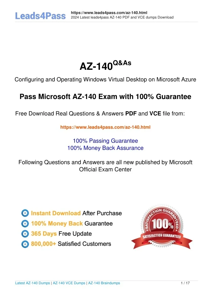PPT - Microsoft AZ-140 dumps exam questions latest update in September ...