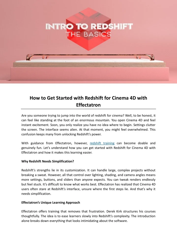 PPT - How to Get Started with Redshift for Cinema 4D with Effectatron ...