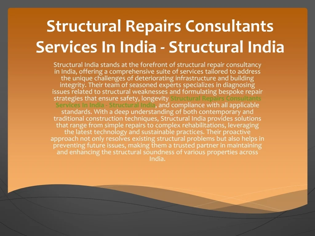 PPT - Structural Repairs Consultants - Structural India PowerPoint Presentation - ID:13545789