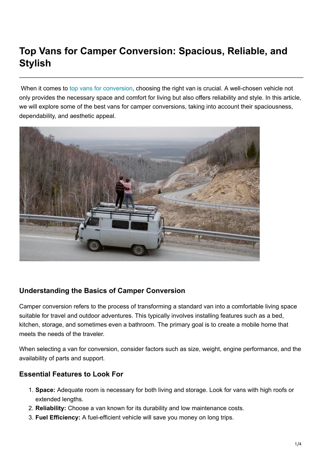 PPT - Top Vans for Camper Conversion Spacious Reliable and Stylish ...