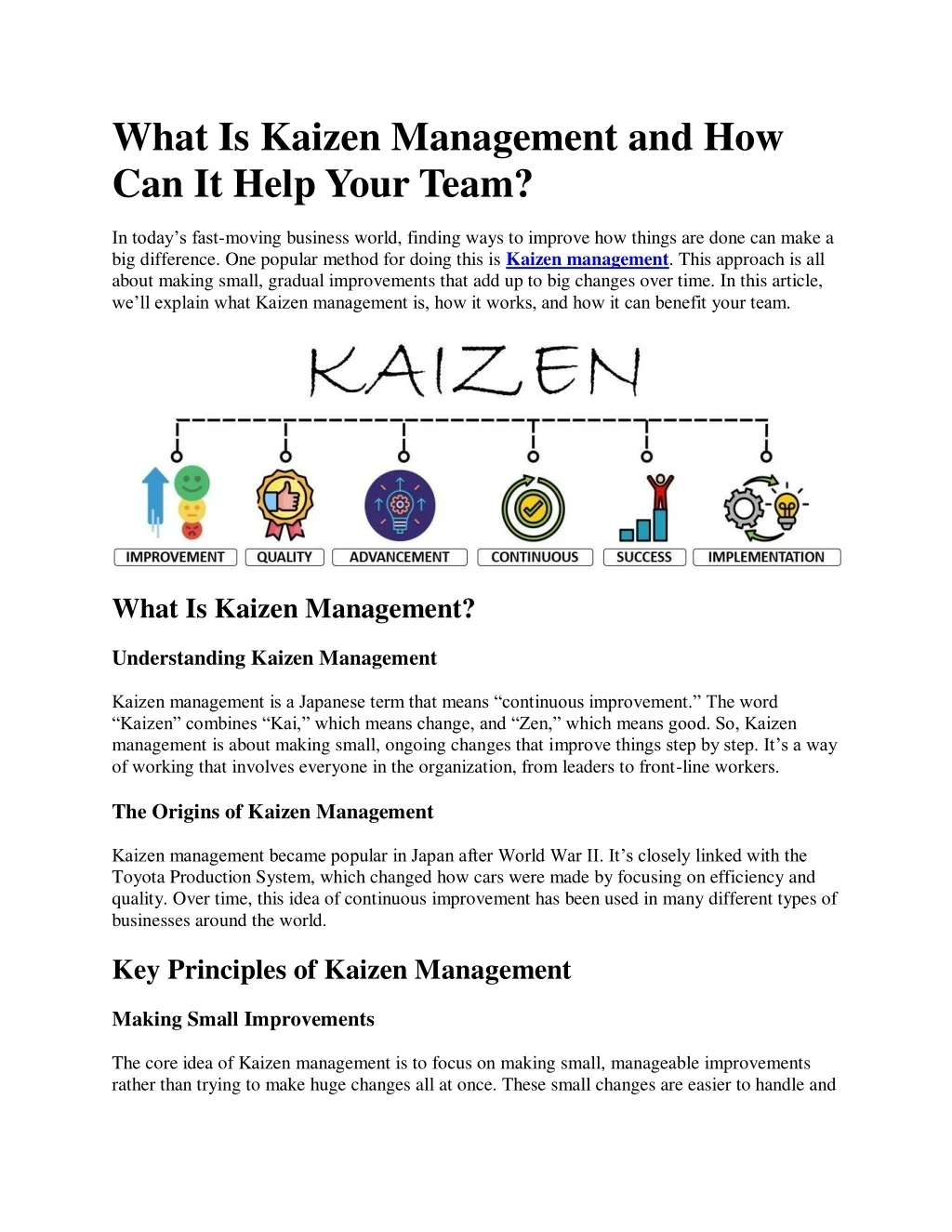 PPT - What Is Kaizen Management and How Can It Help Your Team PowerPoint Presentation - ID:13547277