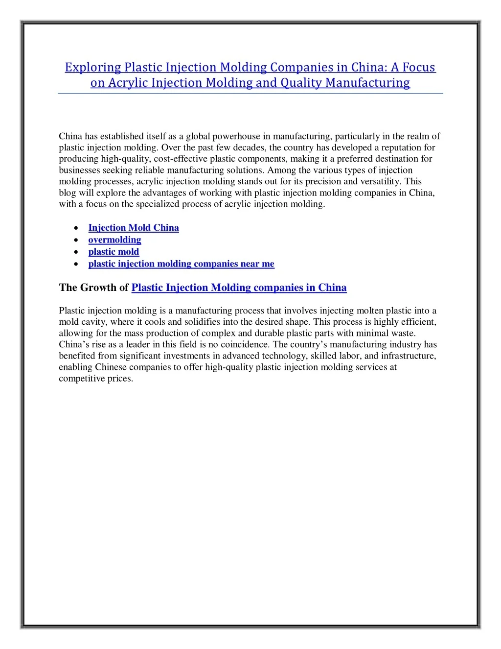 PPT - Exploring Plastic Injection Molding Companies in China PowerPoint ...