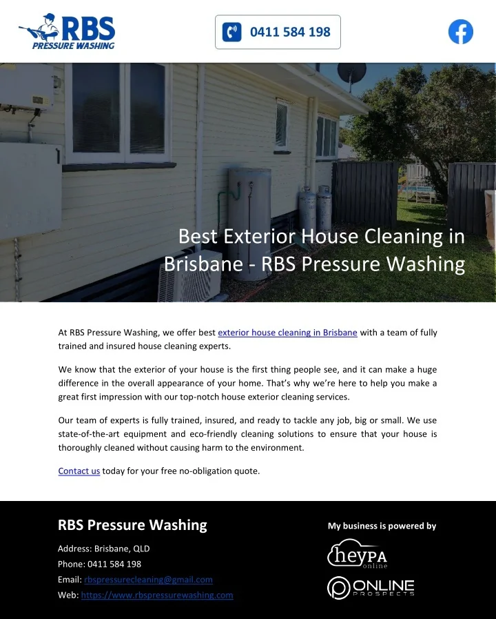 PPT - Best Exterior House Cleaning in Brisbane - RBS Pressure Washing ...