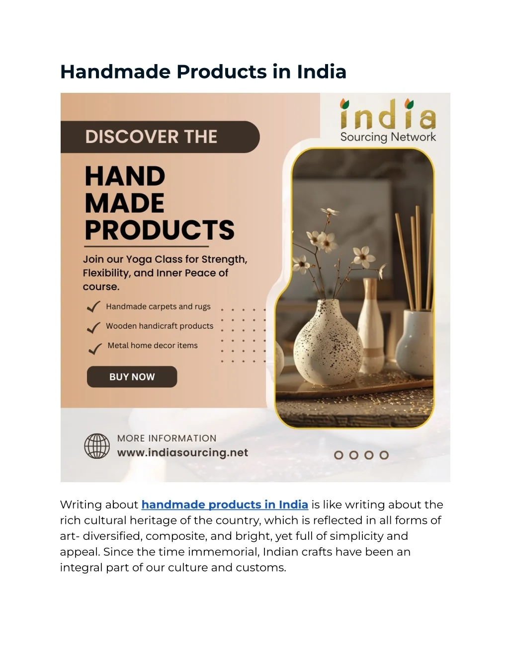 PPT - Handmade Products in India PowerPoint Presentation, free download ...