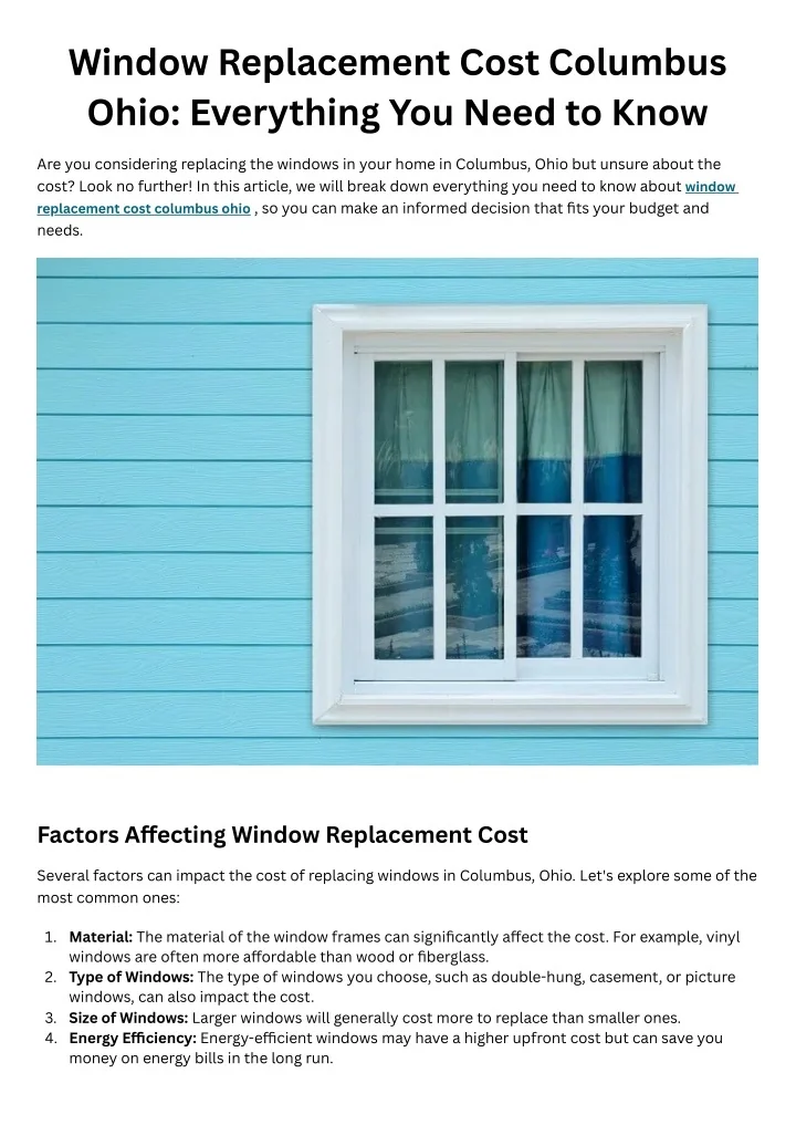 PPT - Window Replacement Cost Columbus Ohio Everything You Need to Know ...