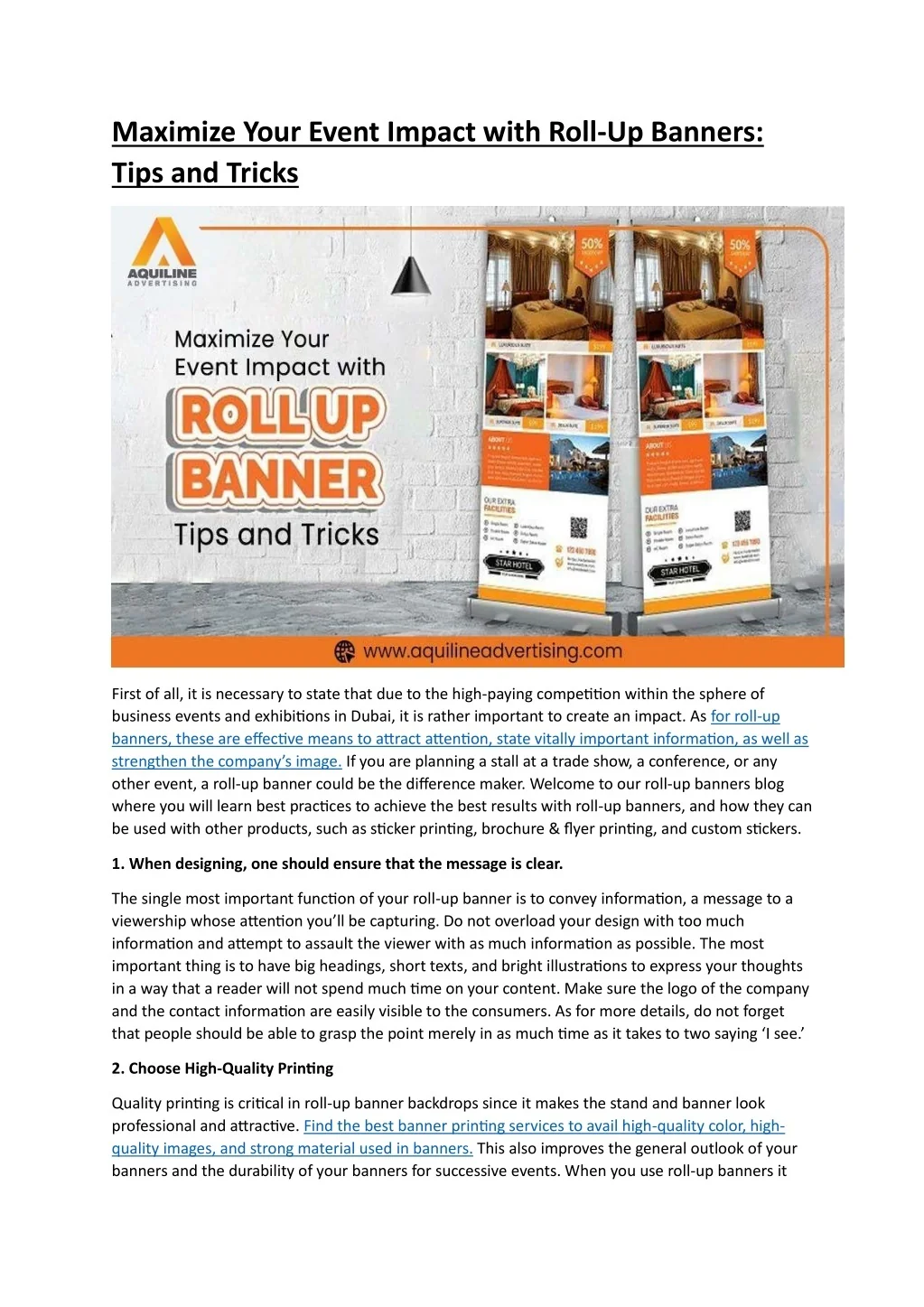 PPT - Maximize Your Event Impact with Roll-Up Banners: Tips and Tricks ...