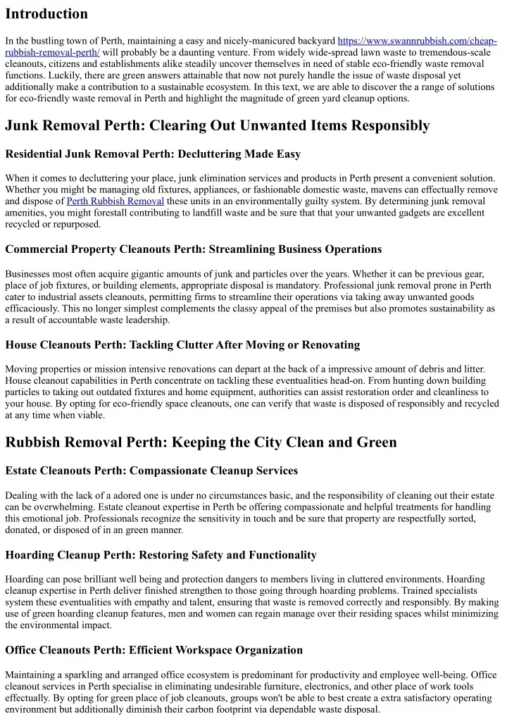 PPT - Green Waste Removal in Perth: Eco-Friendly Yard Cleanup Solutions ...