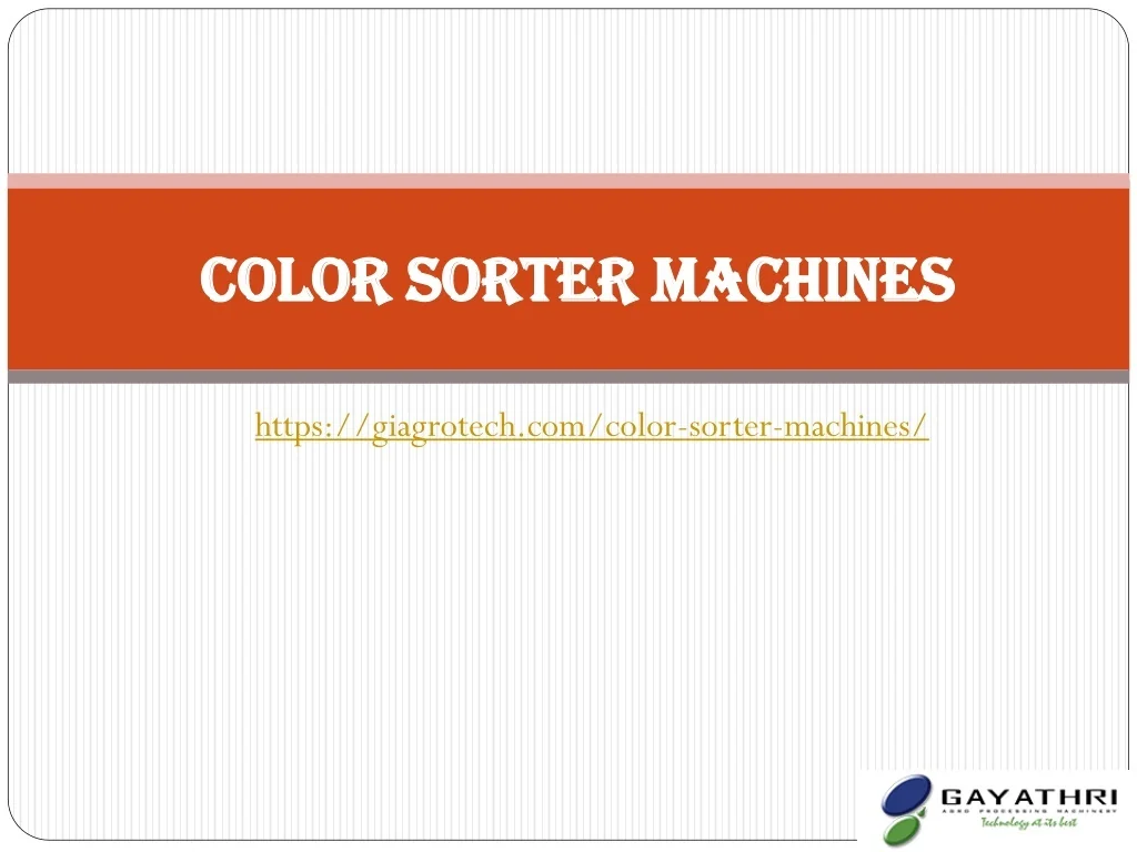 PPT - Color Sorter Machines, Automated Color Sorting Machine Supplier ...