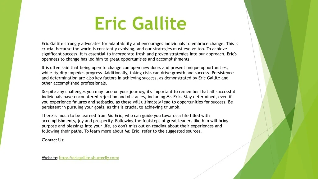 PPT - Eric Gallite PowerPoint Presentation, free download - ID:13554771