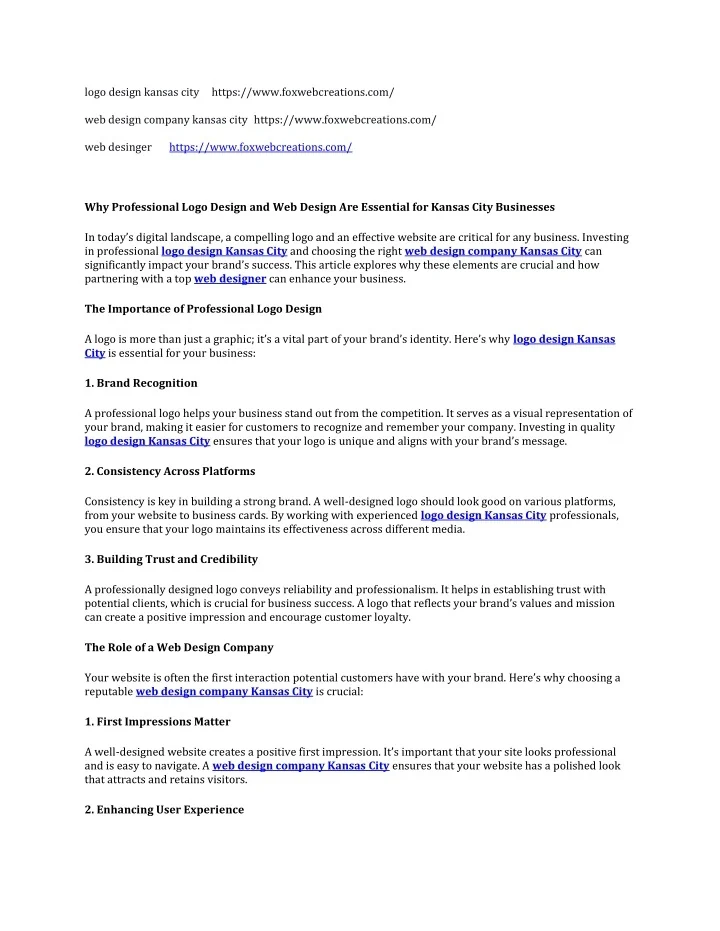 PPT - Why Professional Logo Design and Web Design Are Essential for ...