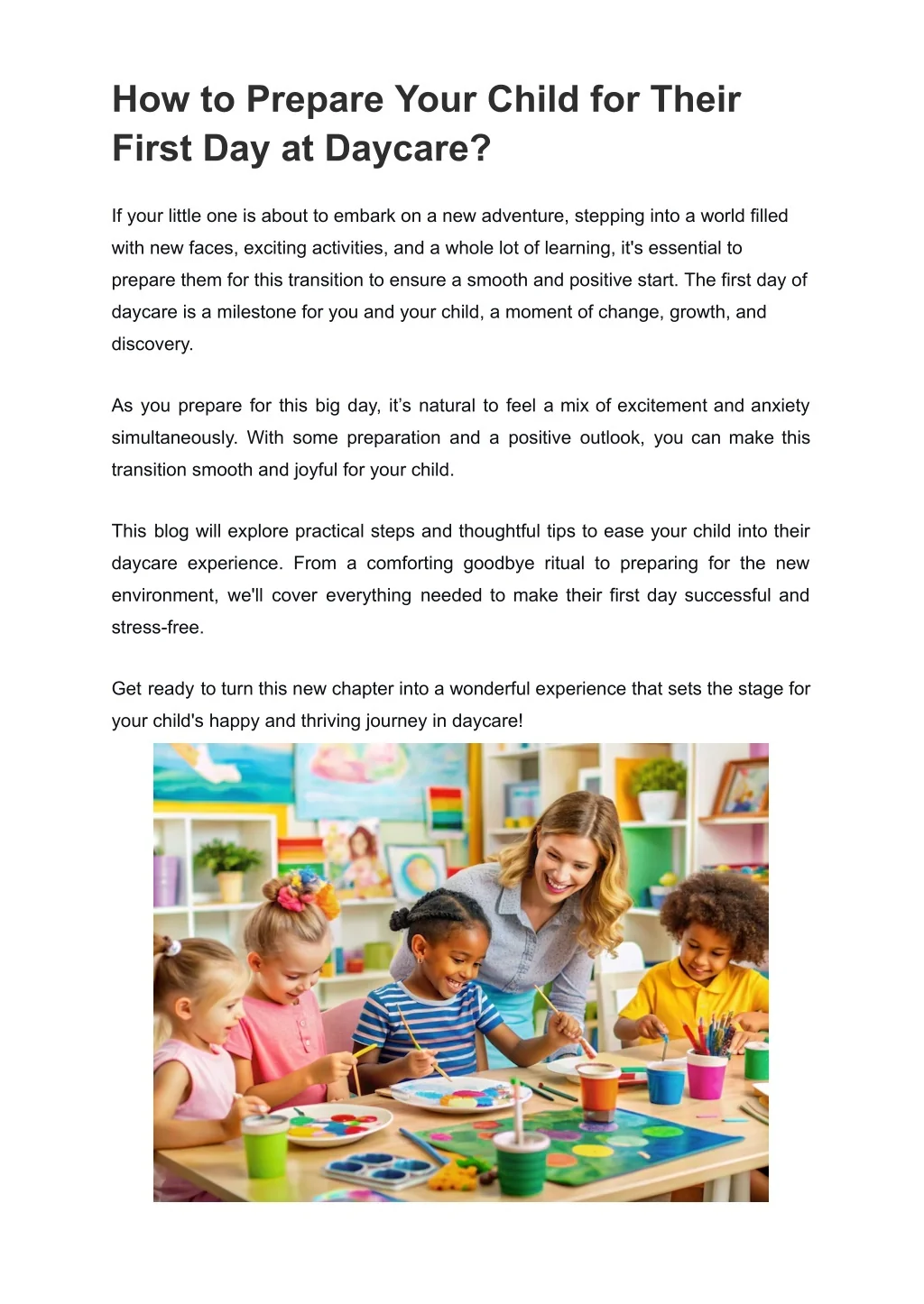 PPT - How to Prepare Your Child for Their First Day at Daycare ...