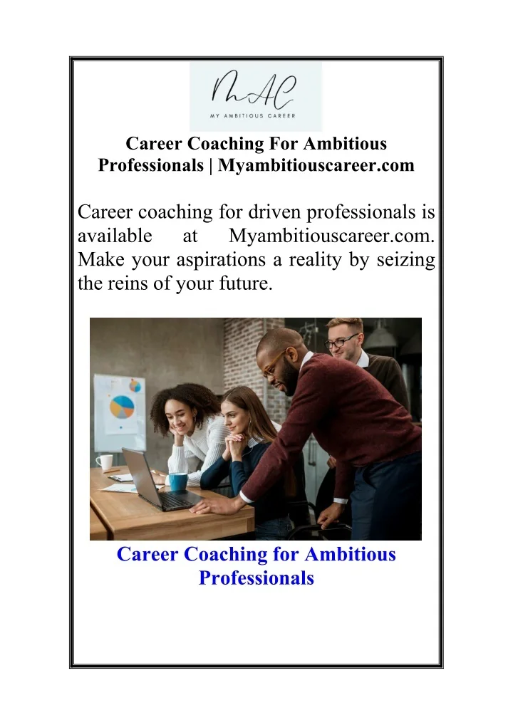 PPT - Career Coaching For Ambitious ProfessionalsMyambitiouscareer.com PowerPoint Presentation ...