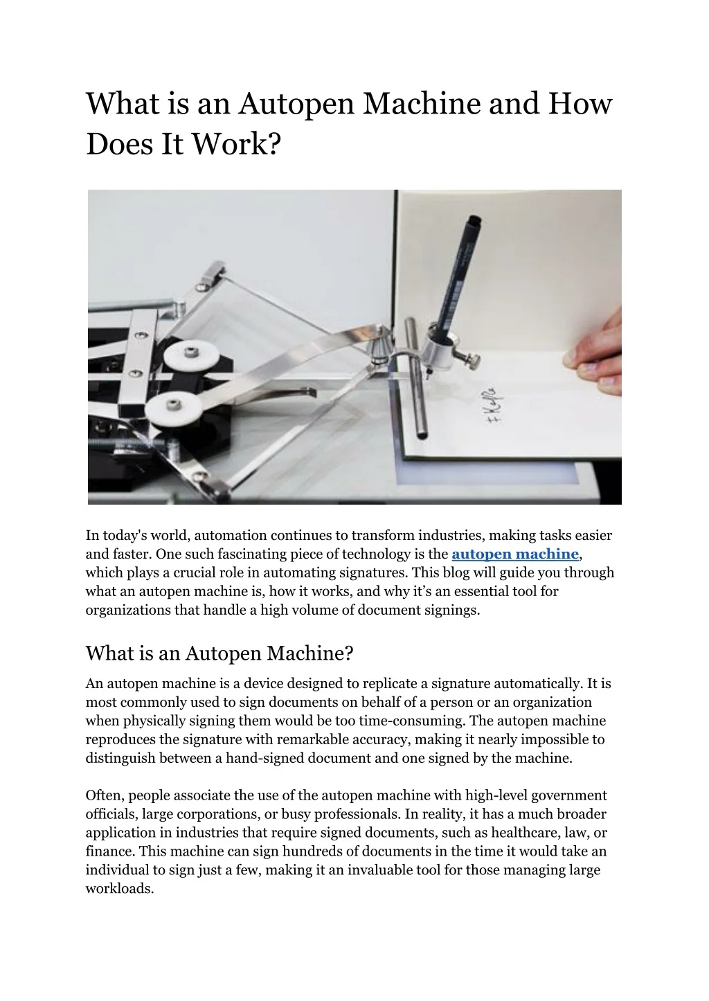 PPT - What is an Autopen Machine and How Does It Work PowerPoint ...
