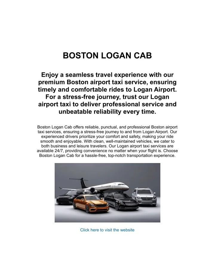 PPT - Looking for the Best Boston Airport Taxi Service? Try Boston ...