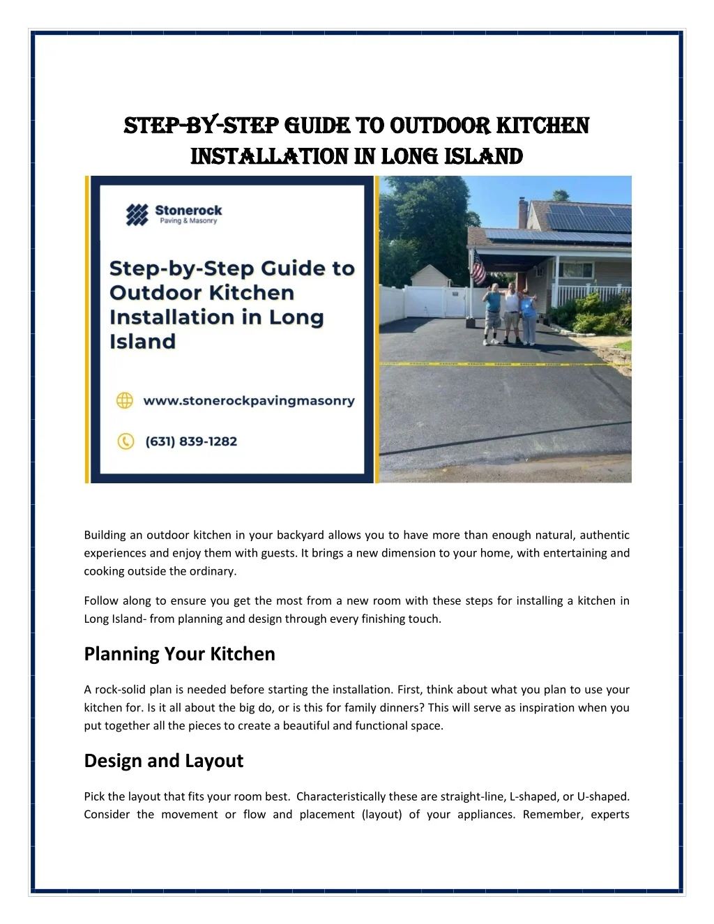 PPT - Step-by-Step Guide to Outdoor Kitchen Installation in Long Island ...