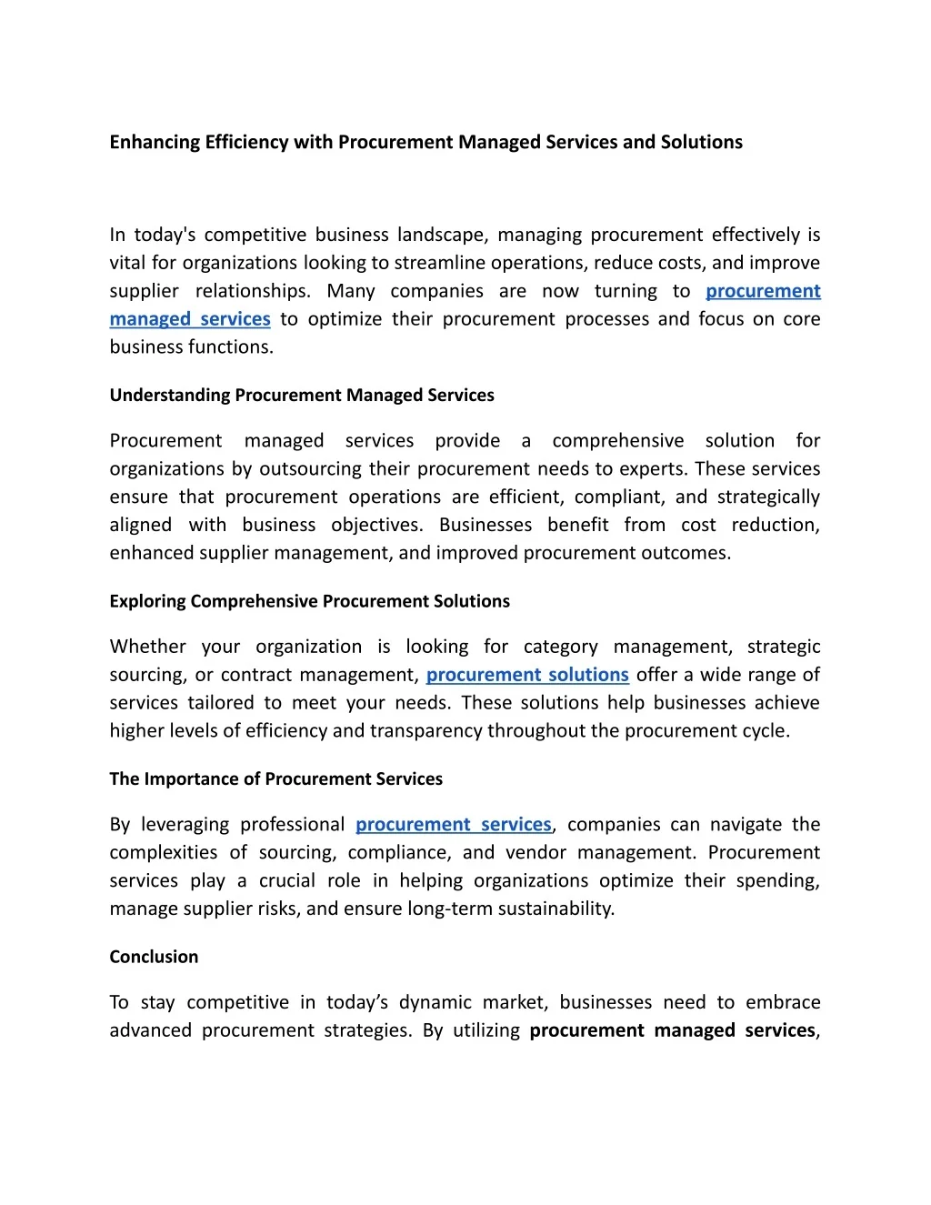 PPT - Enhancing Efficiency with Procurement Managed Services and Solutions PowerPoint ...