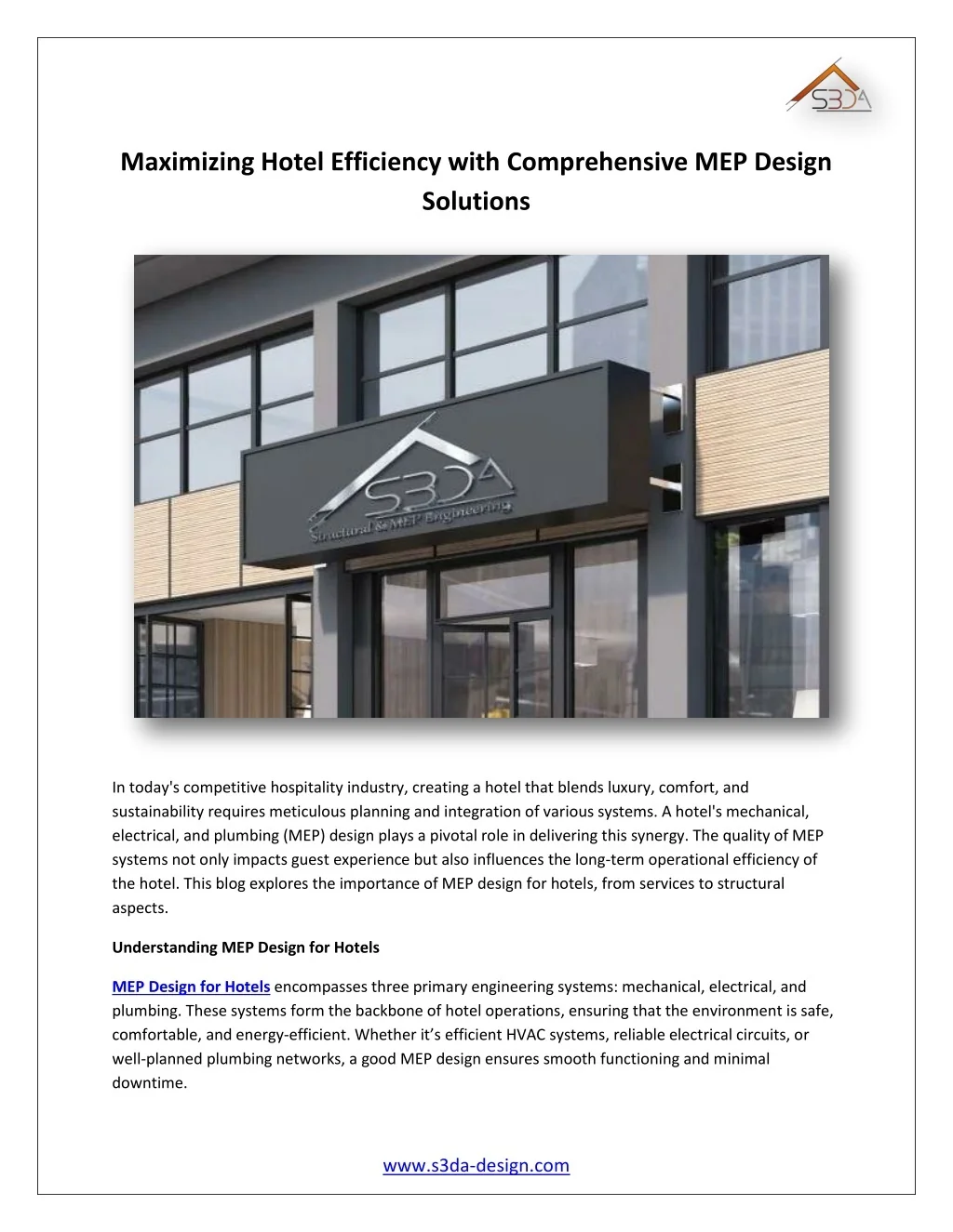 PPT - Maximizing Hotel Efficiency with Comprehensive MEP Design ...