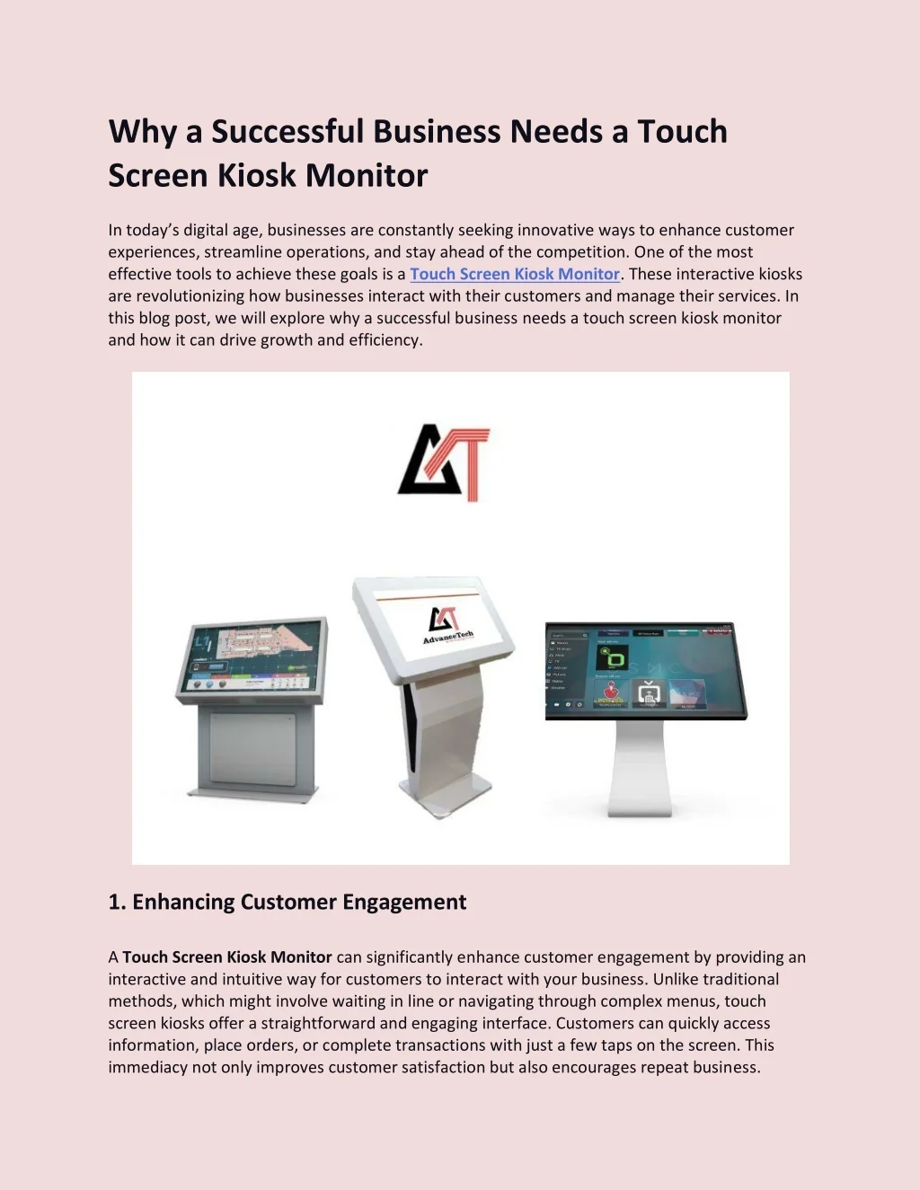 PPT - Why a Successful Business Needs a Touch Screen Kiosk Monitor ...