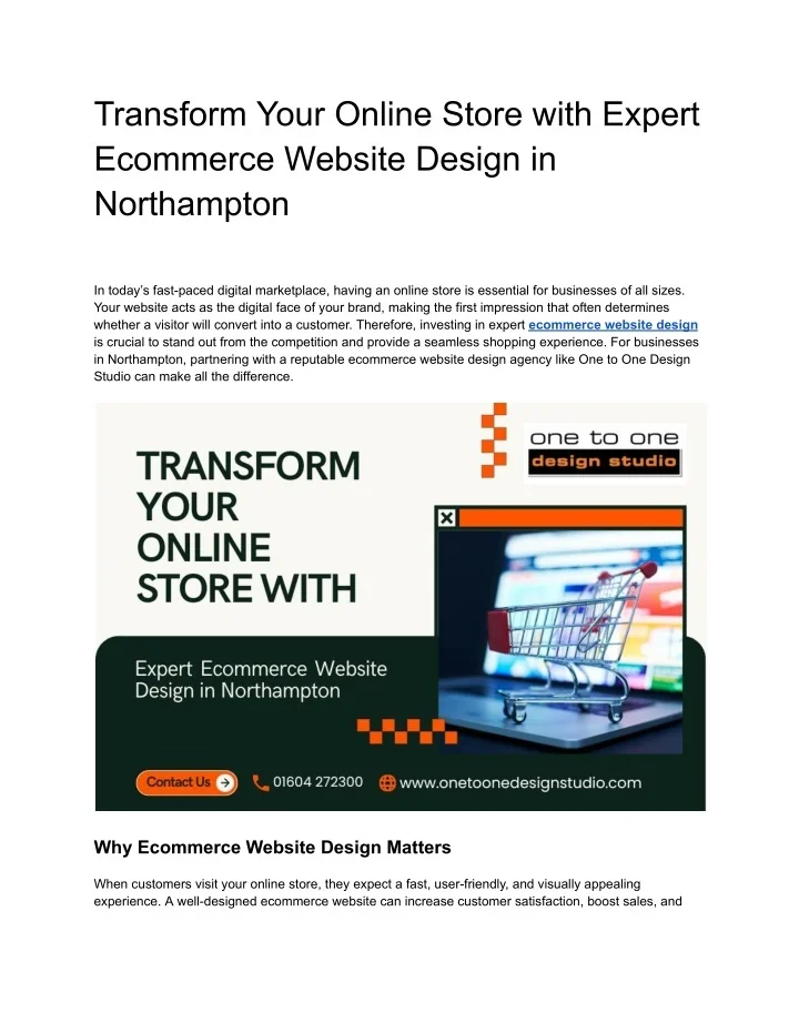 PPT - Transform Your Online Store with Expert Ecommerce Website Design in Northampton PowerPoint ...