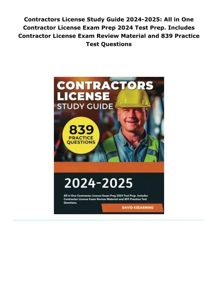 PPT - read contractors license study guide 2024-2025: all in one co ...