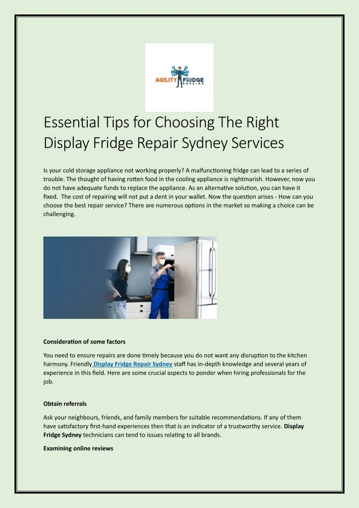 PPT - Essential Tips for Choosing The Right Display Fridge Repair ...